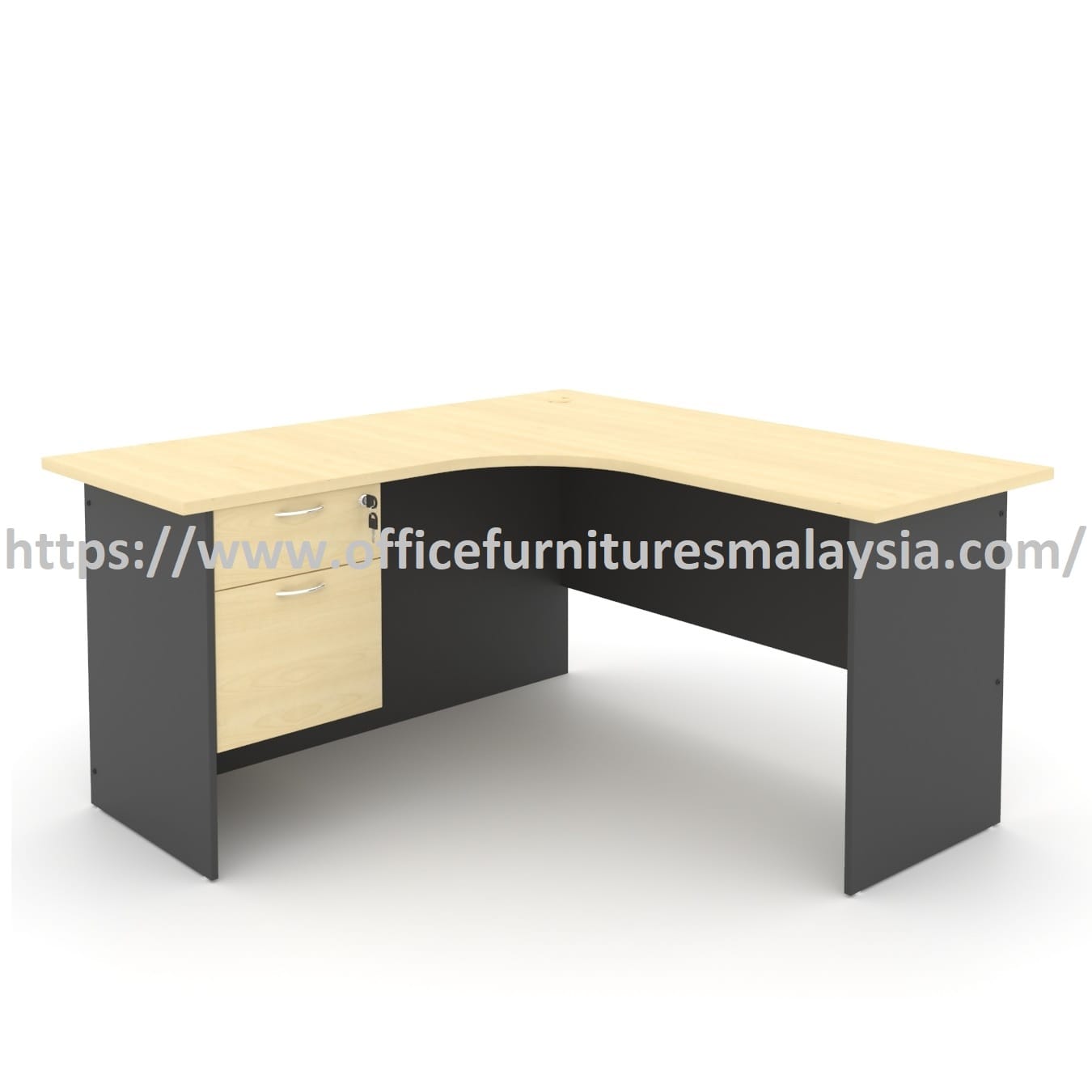 5 ft Modern Style Office L Shaped Executive Table With 2 Drawer ...