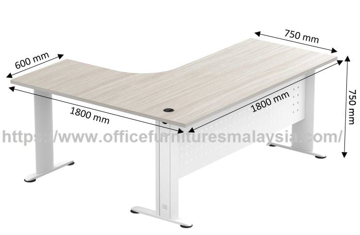 6 ft x 6 ft L Shape Writing Table OFPD43M1818 | Office Furnitures Malaysia