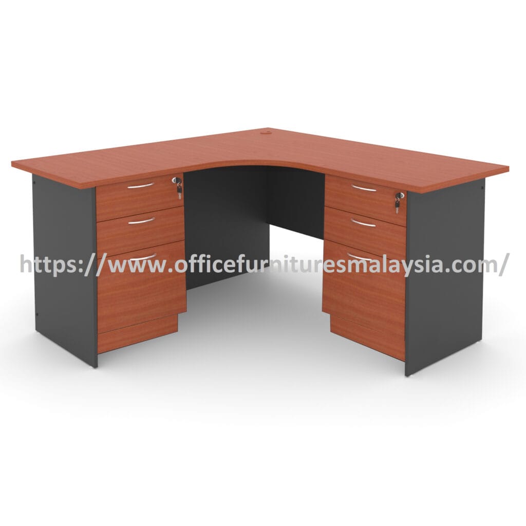 5 ft x 5 ft Cherubic L Shape Office Table with 2 Fixed 2D1F Drawer ...