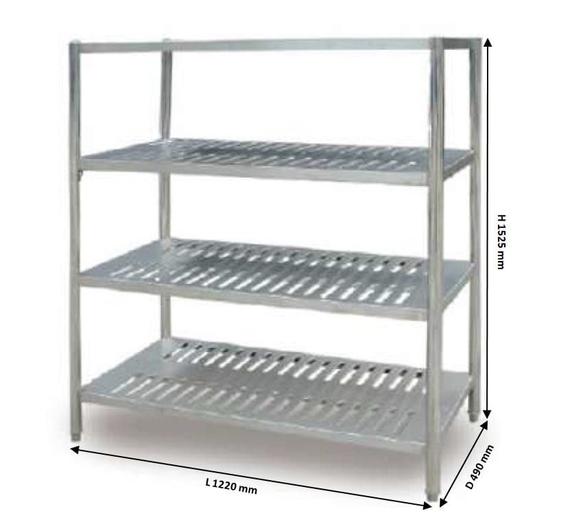 4 ft Stainless Steel Rack 4 Tier Perforated OFBJ13019 | Office ...