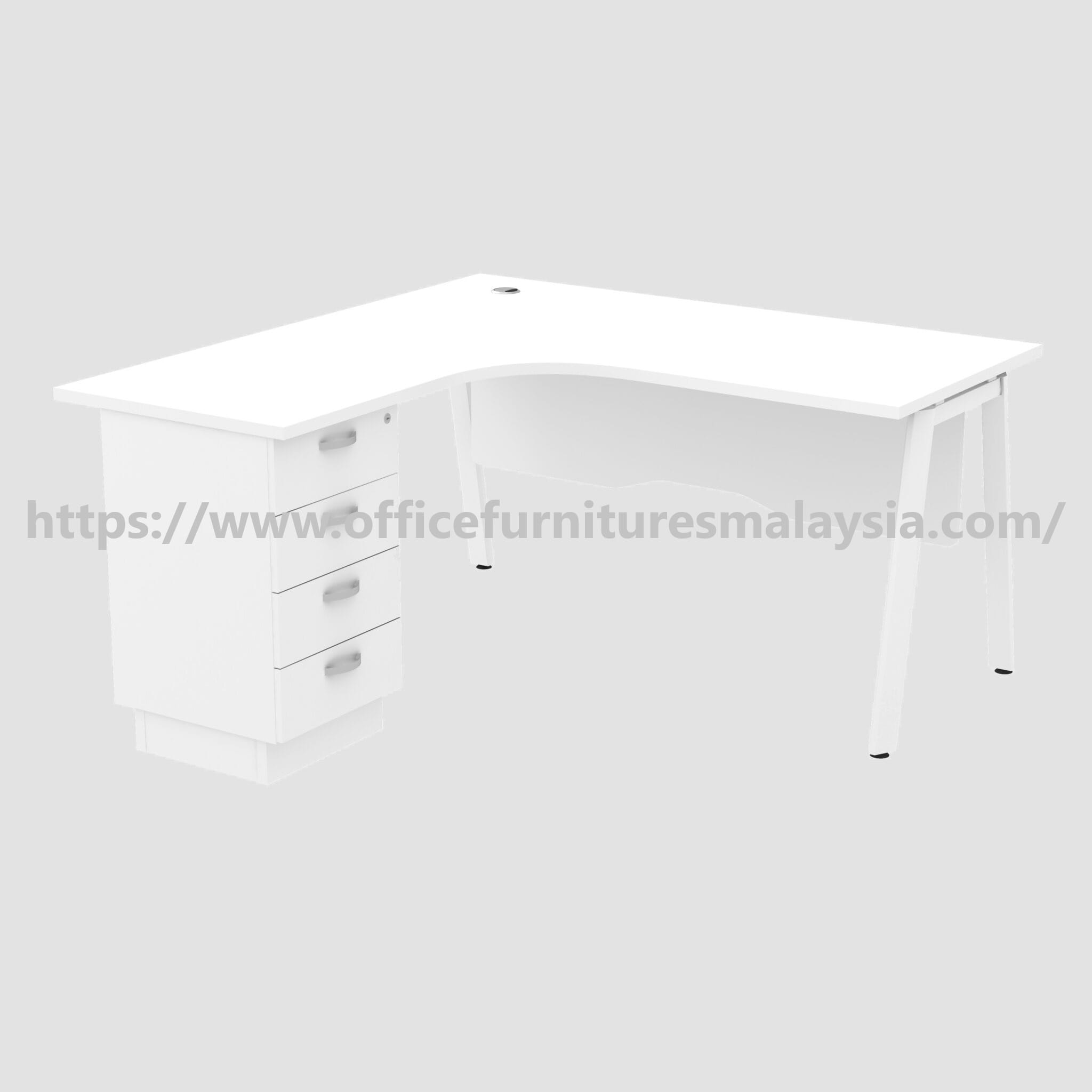 6ft Swish L Shape Compact Table with 4 Drawer Pedestal OFASWL1815-4D ...
