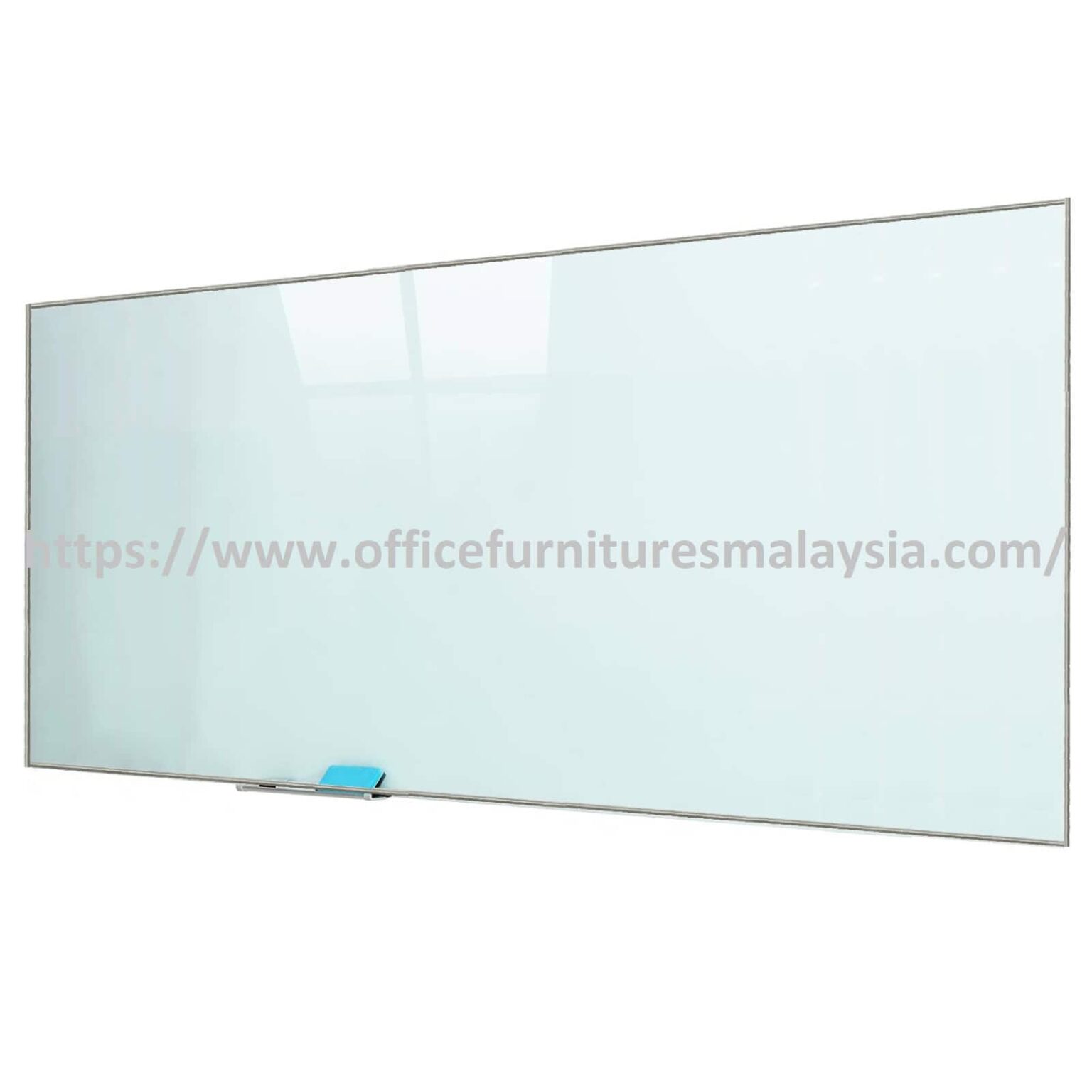 4 ft x 8 ft Aluminium Chrome Magnetic Tempered Glass Board OFMGW48 ...