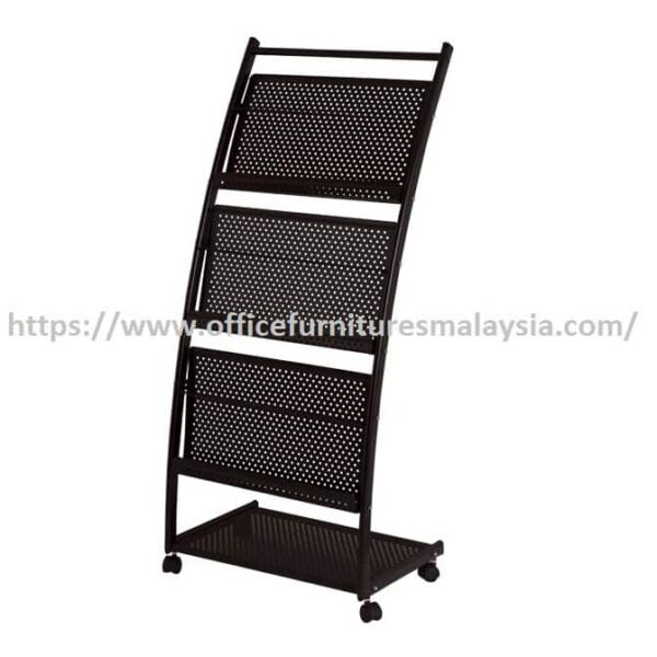 Industrial 3-Tier Metal Magazine Rack with Wheels OFMMR1602 | Office ...