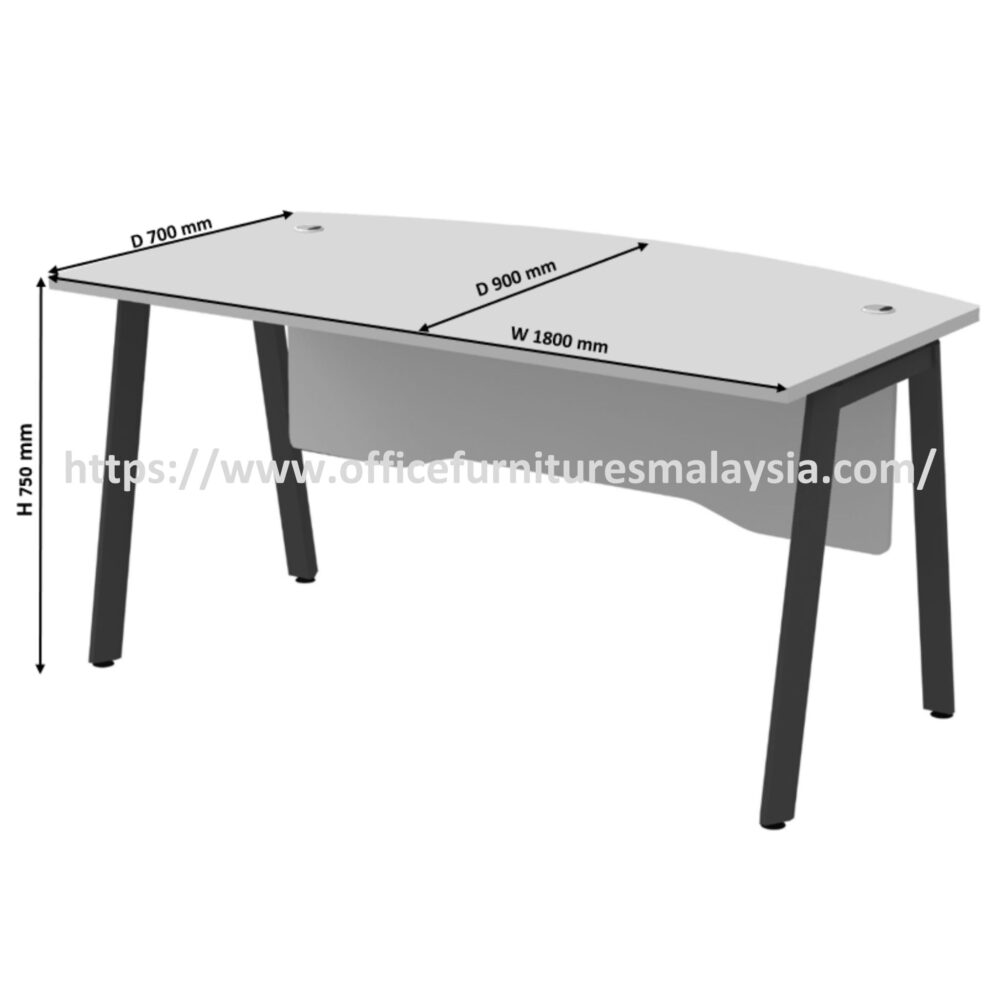 6ft Swish Grey D-Shape Executive Table OFASWB180AG | Office Furnitures ...